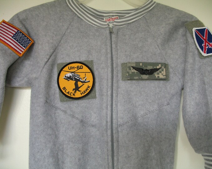 Flight Suit Child's Pilot Costume Footed Fleece Pajamas - Etsy