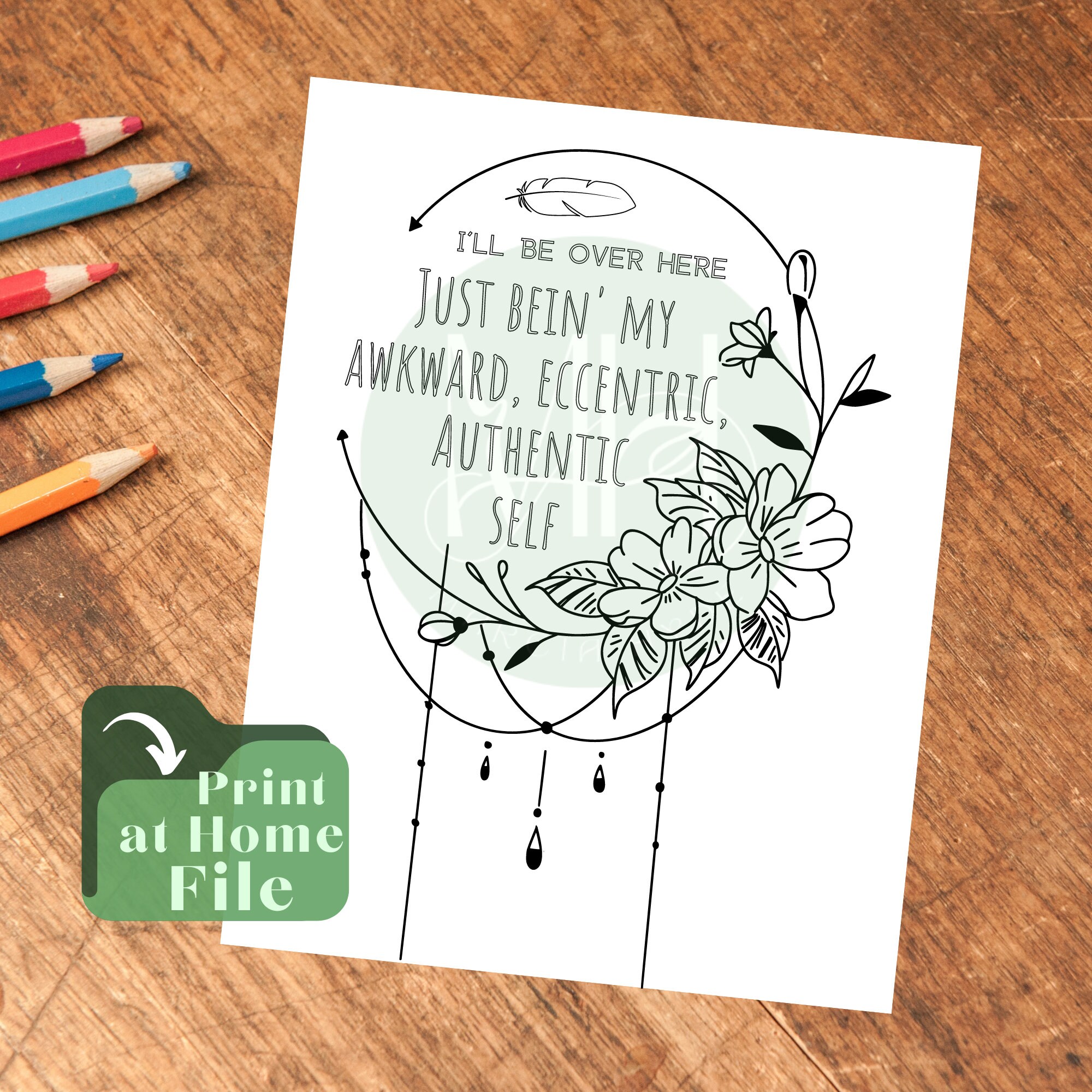 Awkward Eccentric Self Coloring Sheet - Etsy