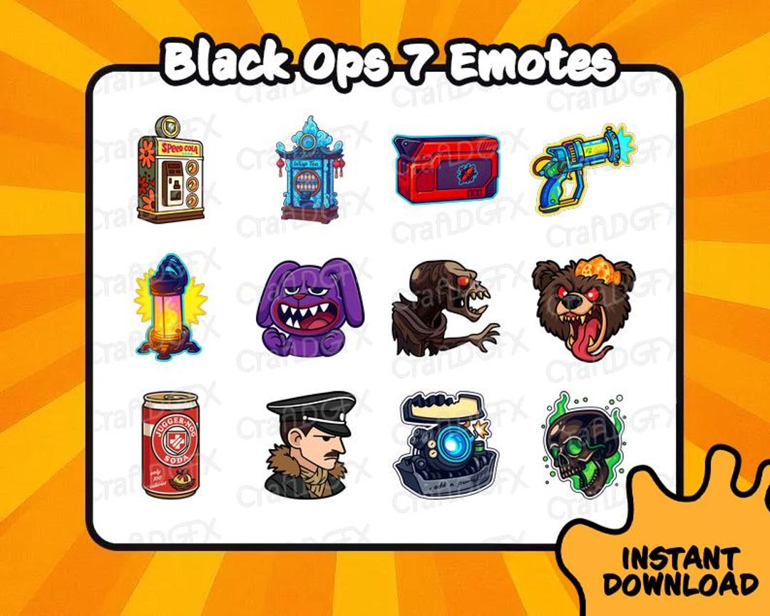 12x Black Ops 7 Zombie Emotes Set 2 Funny Twitch Emote Meme Discord ...