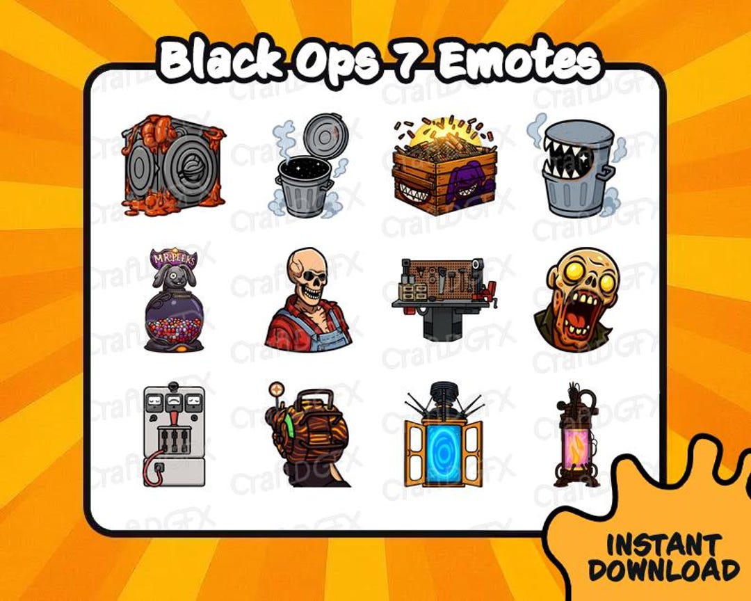 12x Black Ops 7 Zombie Set 4 Emotes Funny Twitch Emote Meme Discord ...