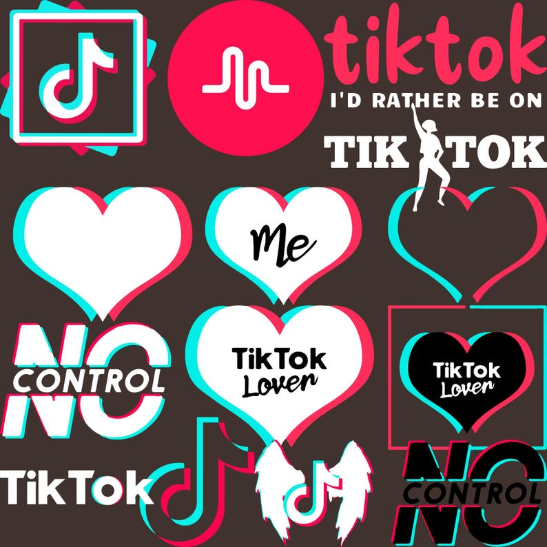 Tik-tok SVG Bundle, Tik-tok Clipart PNG, Kids Challenge SVG, Cool Tik ...