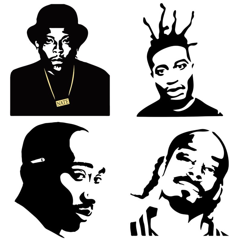 Paquete SVG de rapero, archivos de hip hop SVG, PNG, EPS y DXF ...
