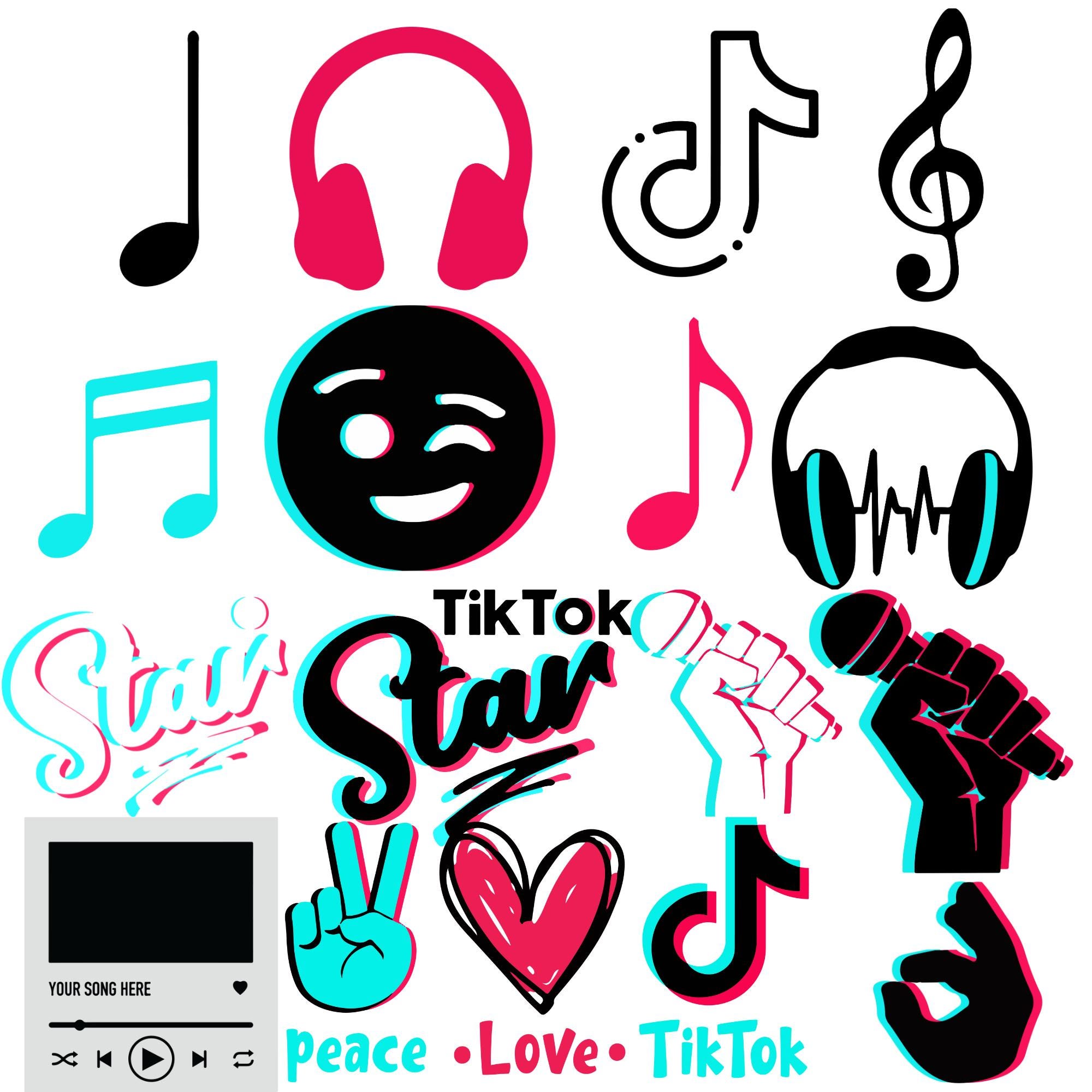 Tik-tok SVG Bundle, Tik-tok Clipart PNG, Kids Challenge SVG, Cool Tik ...