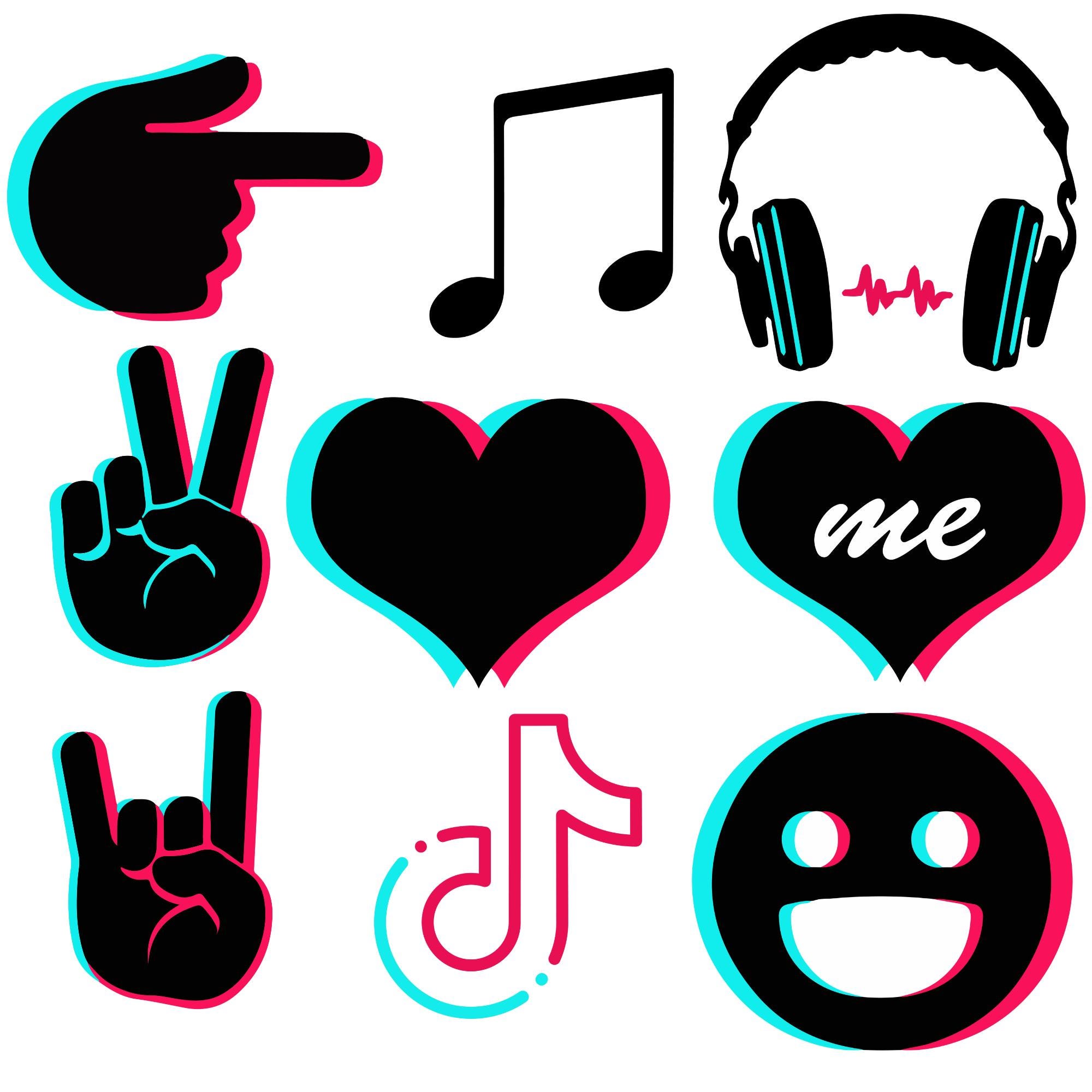 Tik-tok SVG Bundle, Tik-tok Clipart PNG, Kids Challenge SVG, Cool Tik ...