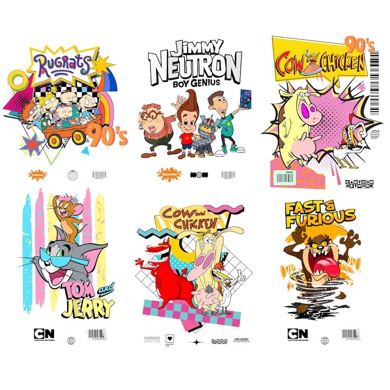 90s Cartoon Clipart Bundle, Retro TV Designs PNG (digital Download) - Etsy