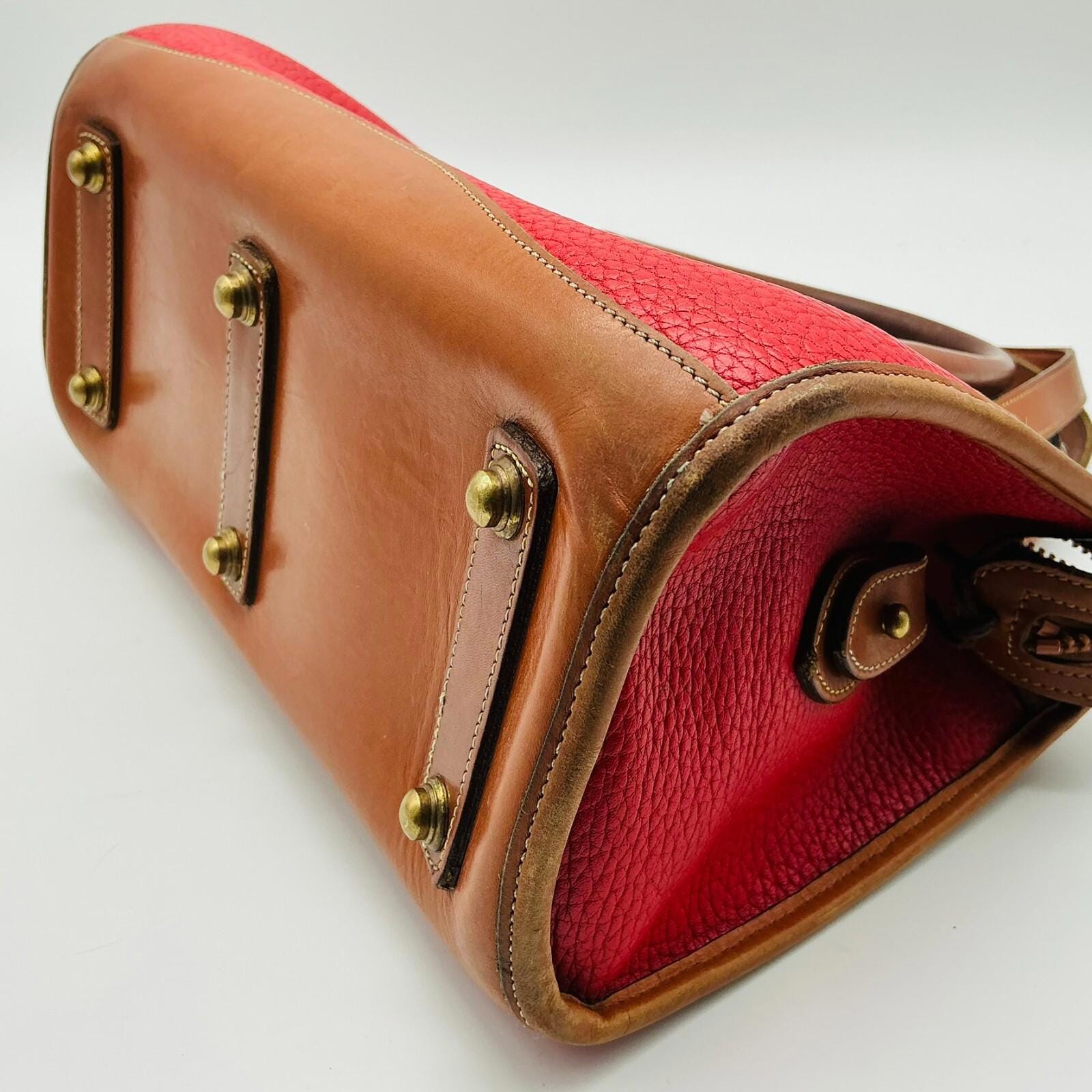 Dooney Bourke Red Vintage Satchel Handbag All Weather Leather Purchased ...