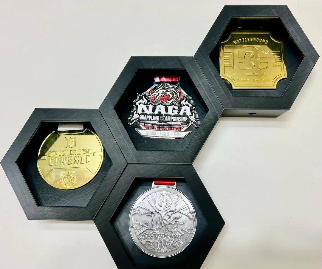 Custom 3D Medal Displays and Sign – Attach All of Our Honeycomb Wall ...