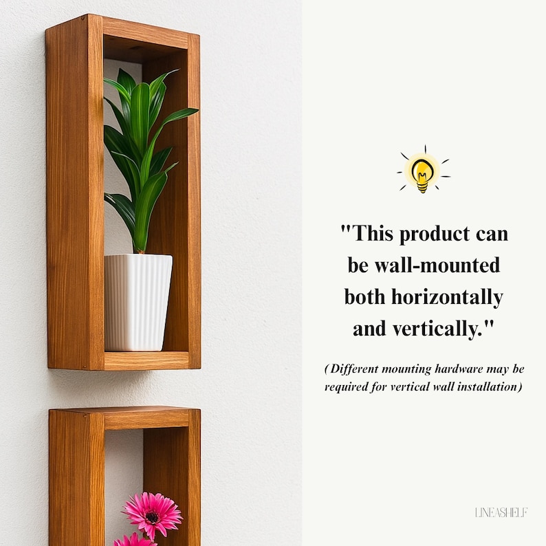 Solid Wood Floating Box Shelf: Minimalist Wall Organizer - Etsy