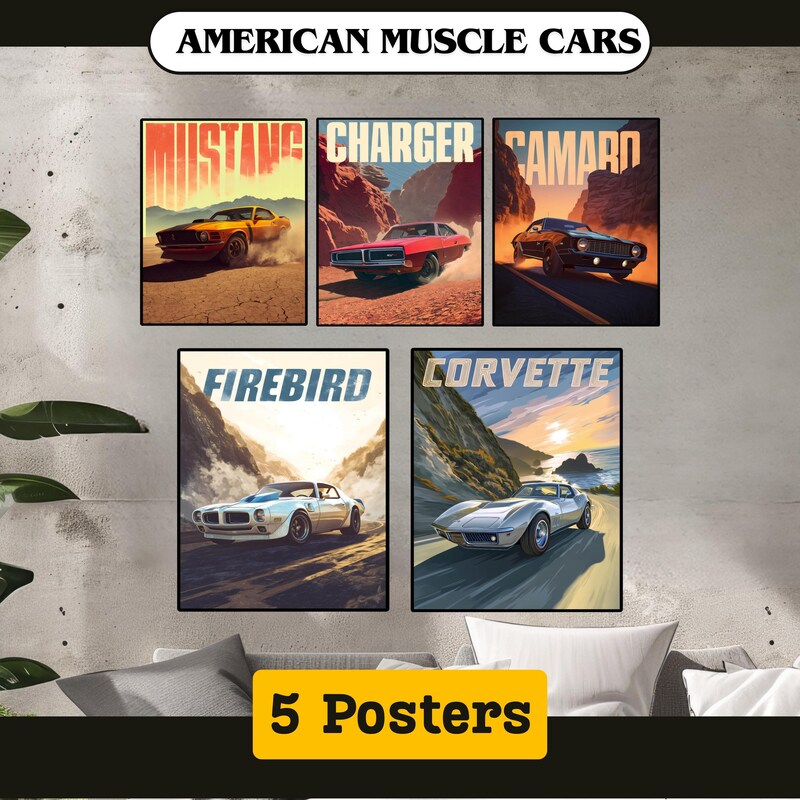 Muscle Car Print - Etsy