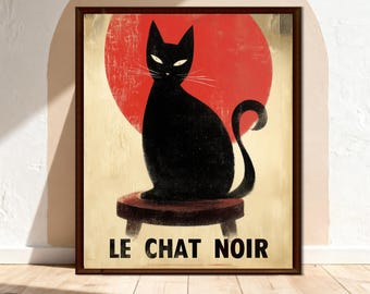 Le Chat Noir the Black Cat Bohemian Montmartre District Paris Vintage ...