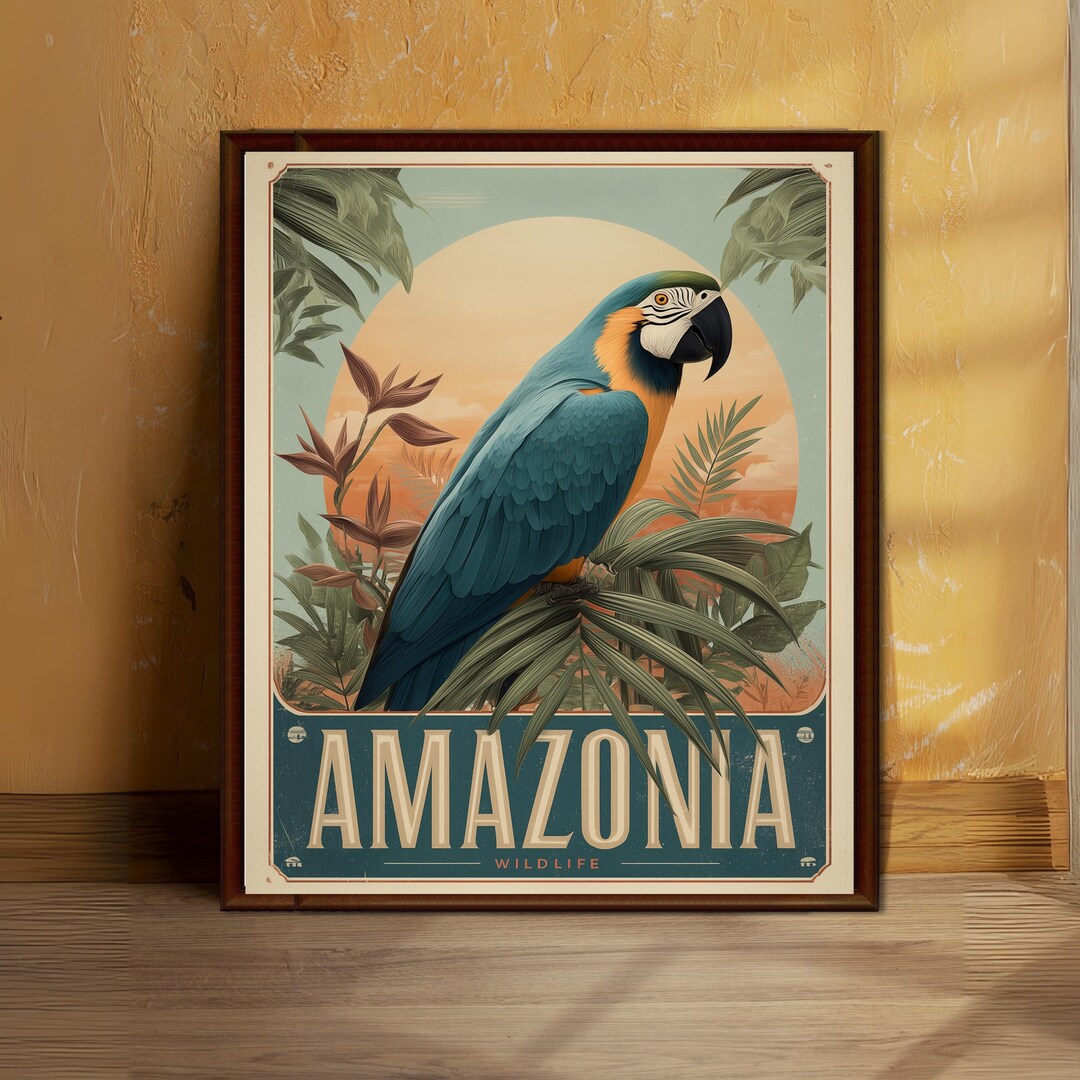 Tropical Macaw Parrot Print, Vintage Jungle Art (digital Download) - Etsy