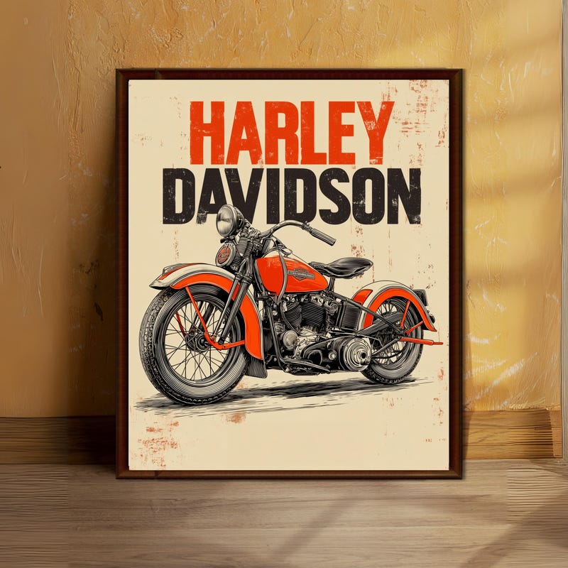 Motorcycle Poster - Etsy