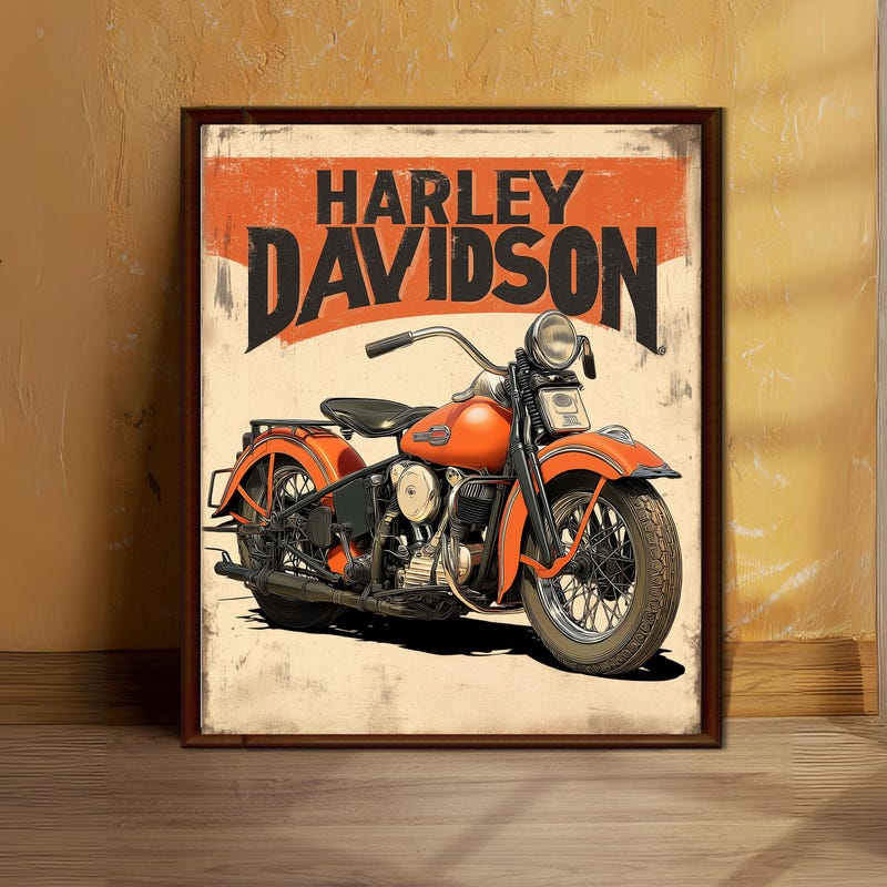 Motorcycle Poster - Etsy