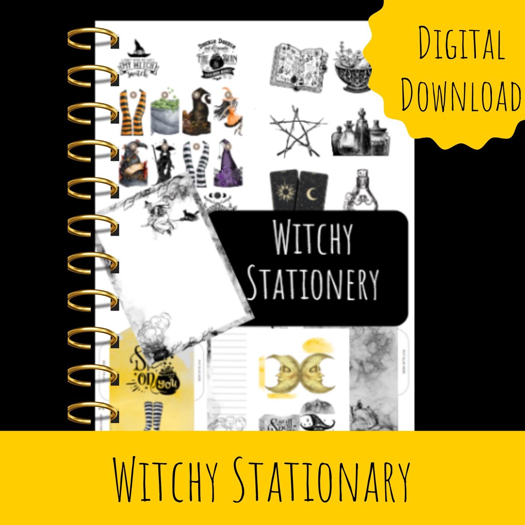 Witch Stationery Printable Writing Paper Witchy Aesthetic Gothic Occult ...