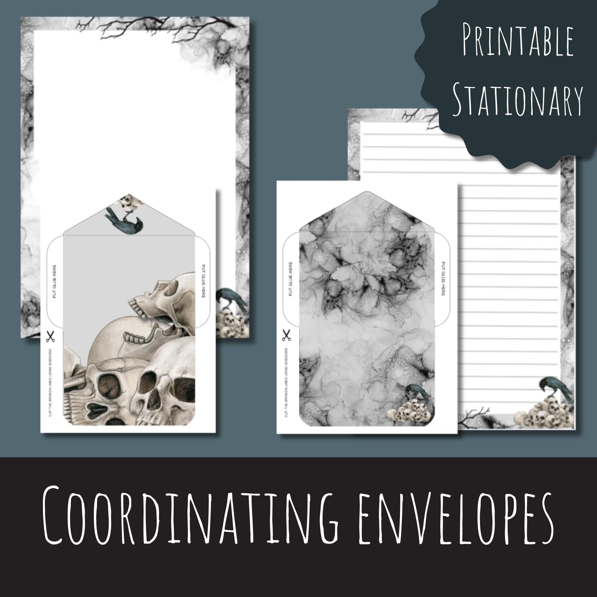 Goth Stationery Printable Writing Paper Dark Aesthetic Gothic Occult ...