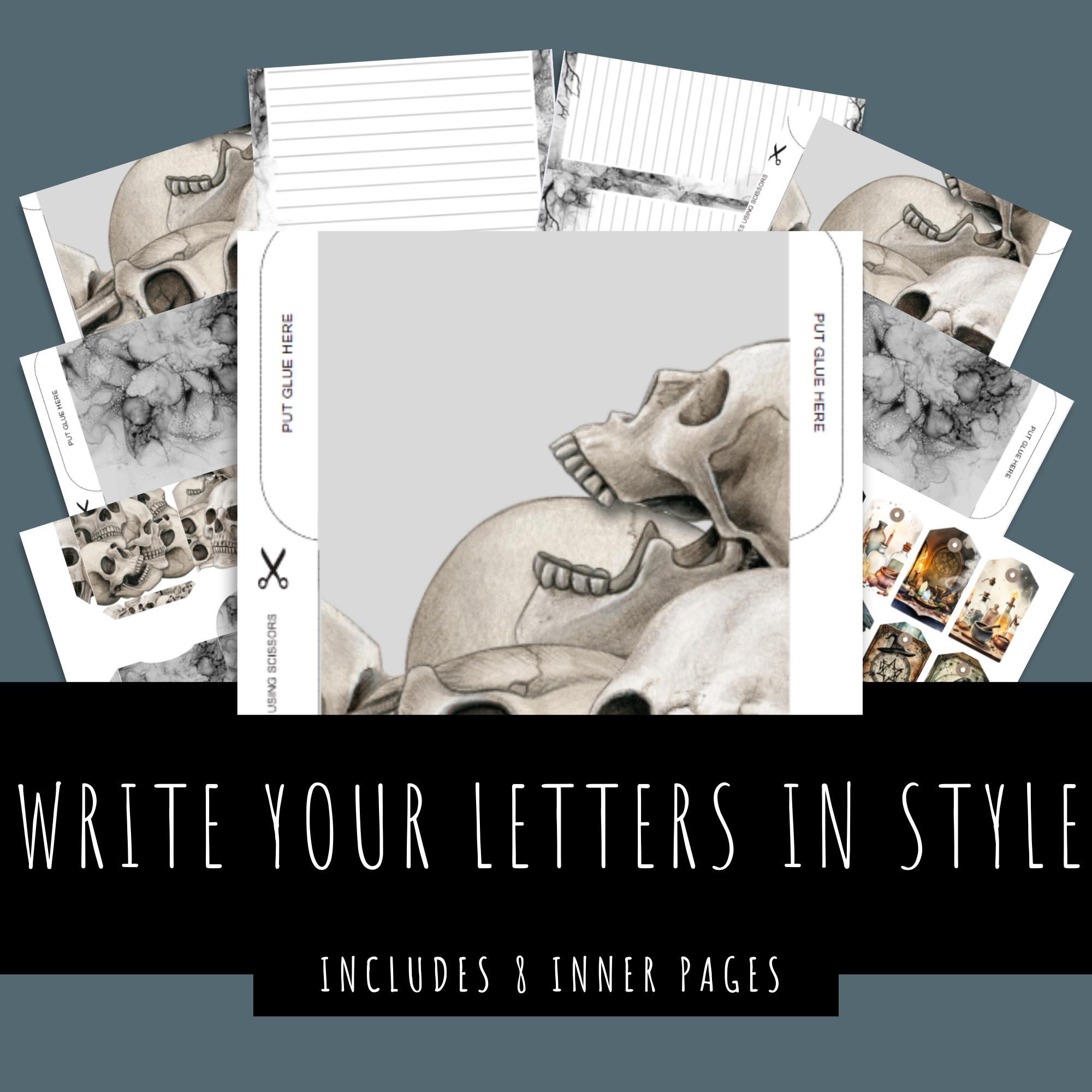 Goth Stationery Printable Writing Paper Dark Aesthetic Gothic Occult ...