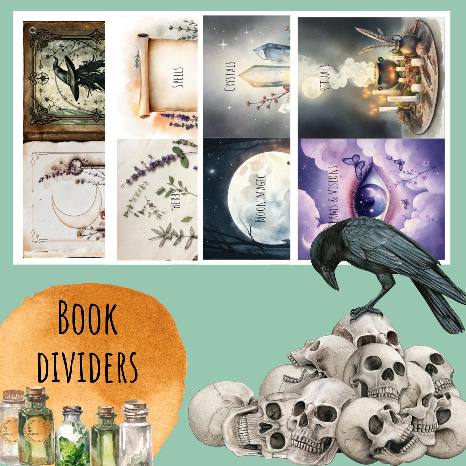 Printable Diy Spell Book Kit Make Your Own Grimoire Witchcraft Journal ...