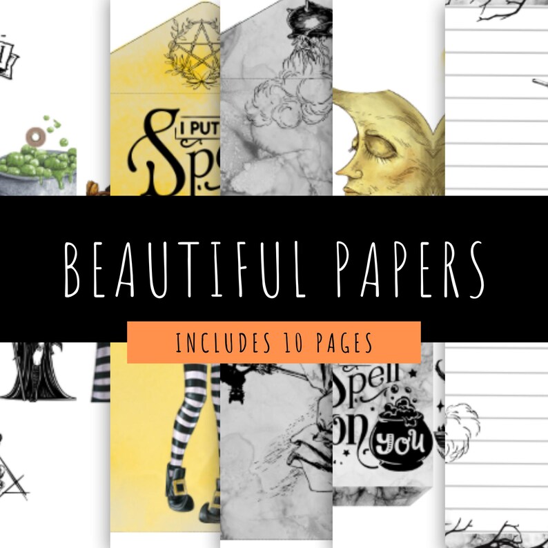 Witch Stationery Printable Writing Paper Witchy Aesthetic Gothic Occult ...