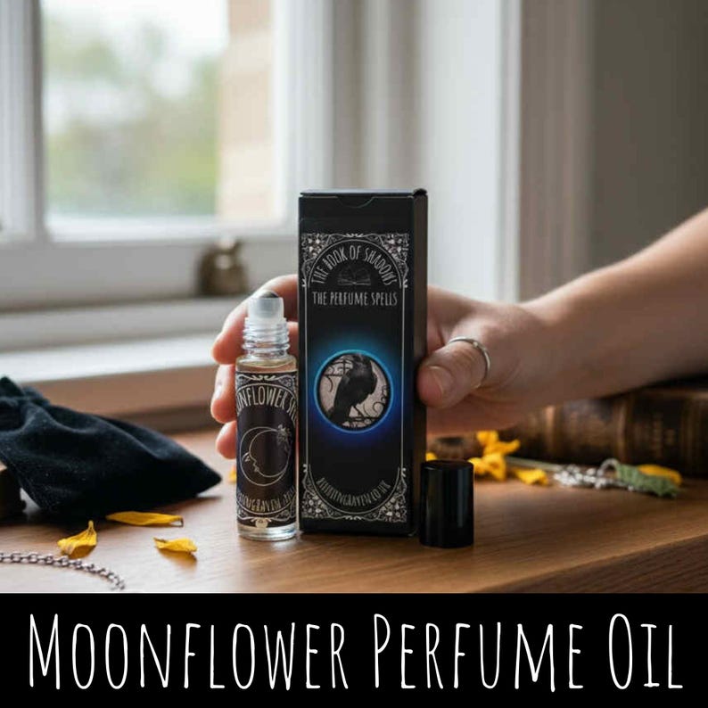 Moonflower Spell Witchcraft Perfume Oil Violet Jasmine Amber Handmade ...