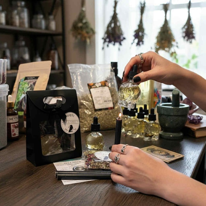 Hexing Spell Kit DIY Candle Baneful Magic Kit Hex Herbs Essential Oils ...