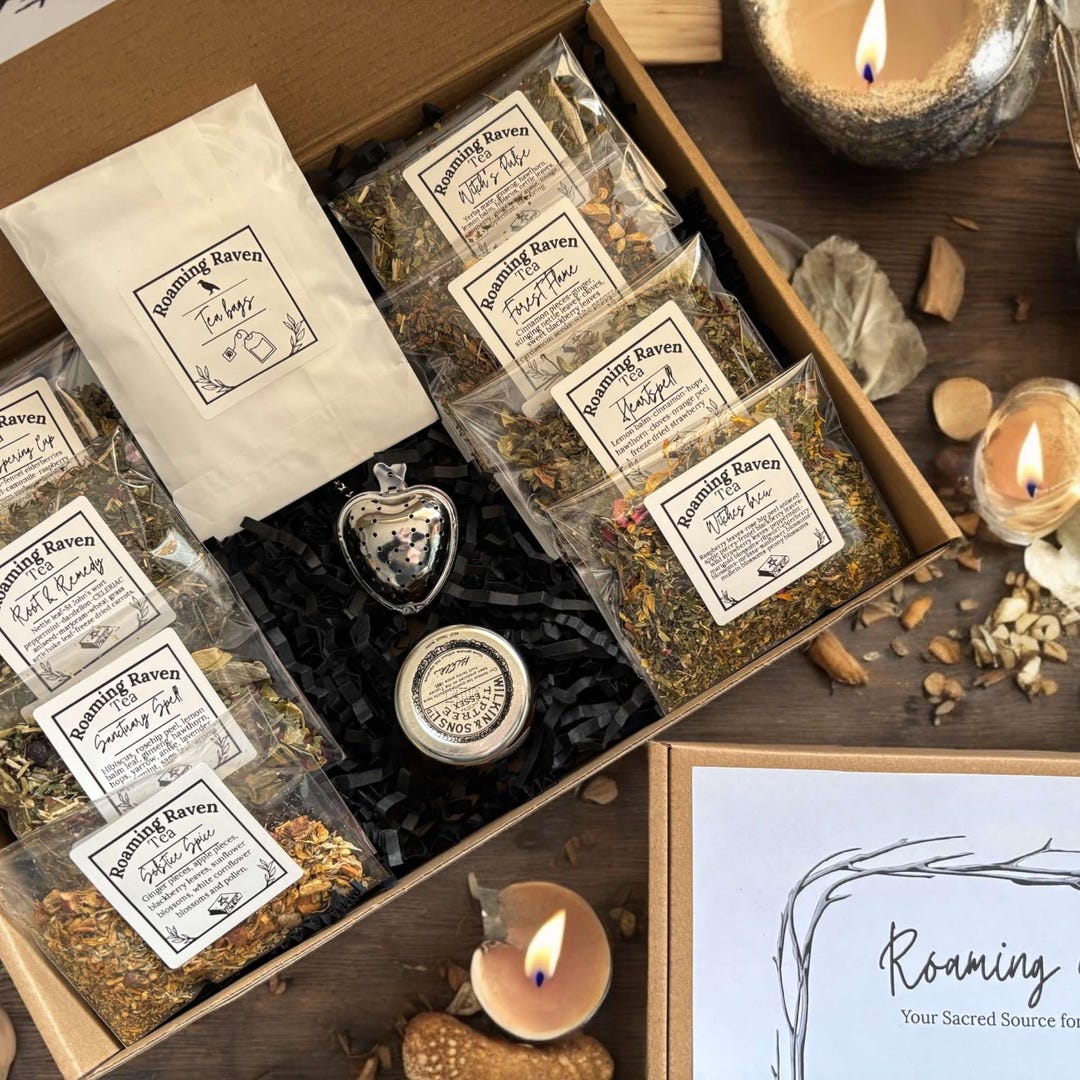 Witchcraft Gift Box Herbal Tea Sampler Box for Wiccan Pagan Tea Magic ...