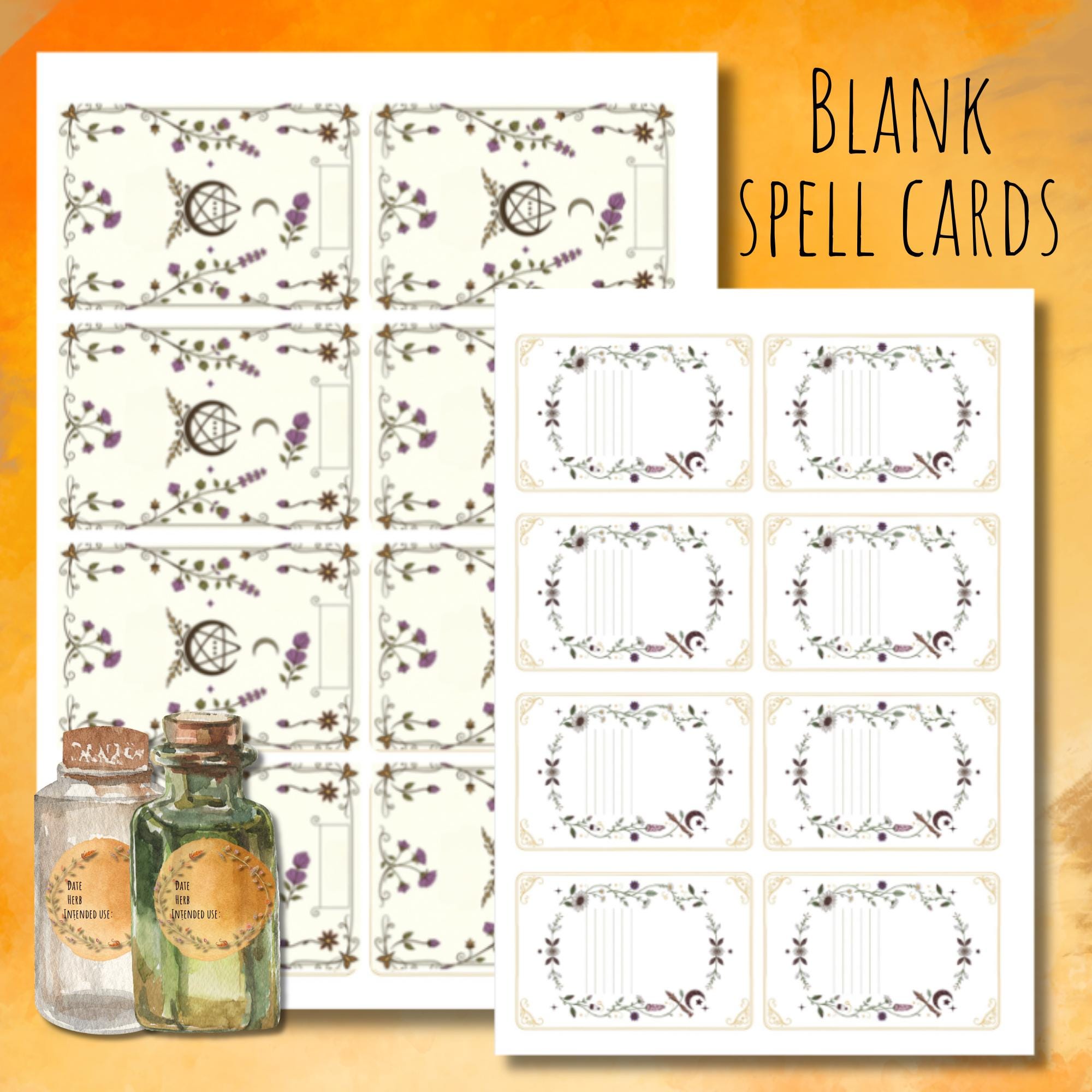 Witchy Apothecary Labels Printable Spell Jar Label Vintage Herbal ...