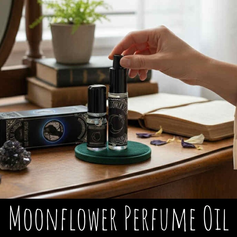 Moonflower Spell Witchcraft Perfume Oil Violet Jasmine Amber Handmade ...