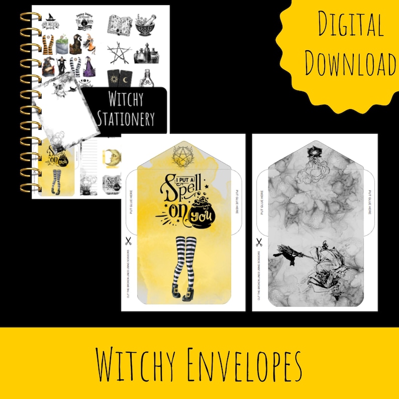 Witch Stationery Printable Writing Paper Witchy Aesthetic Gothic Occult ...