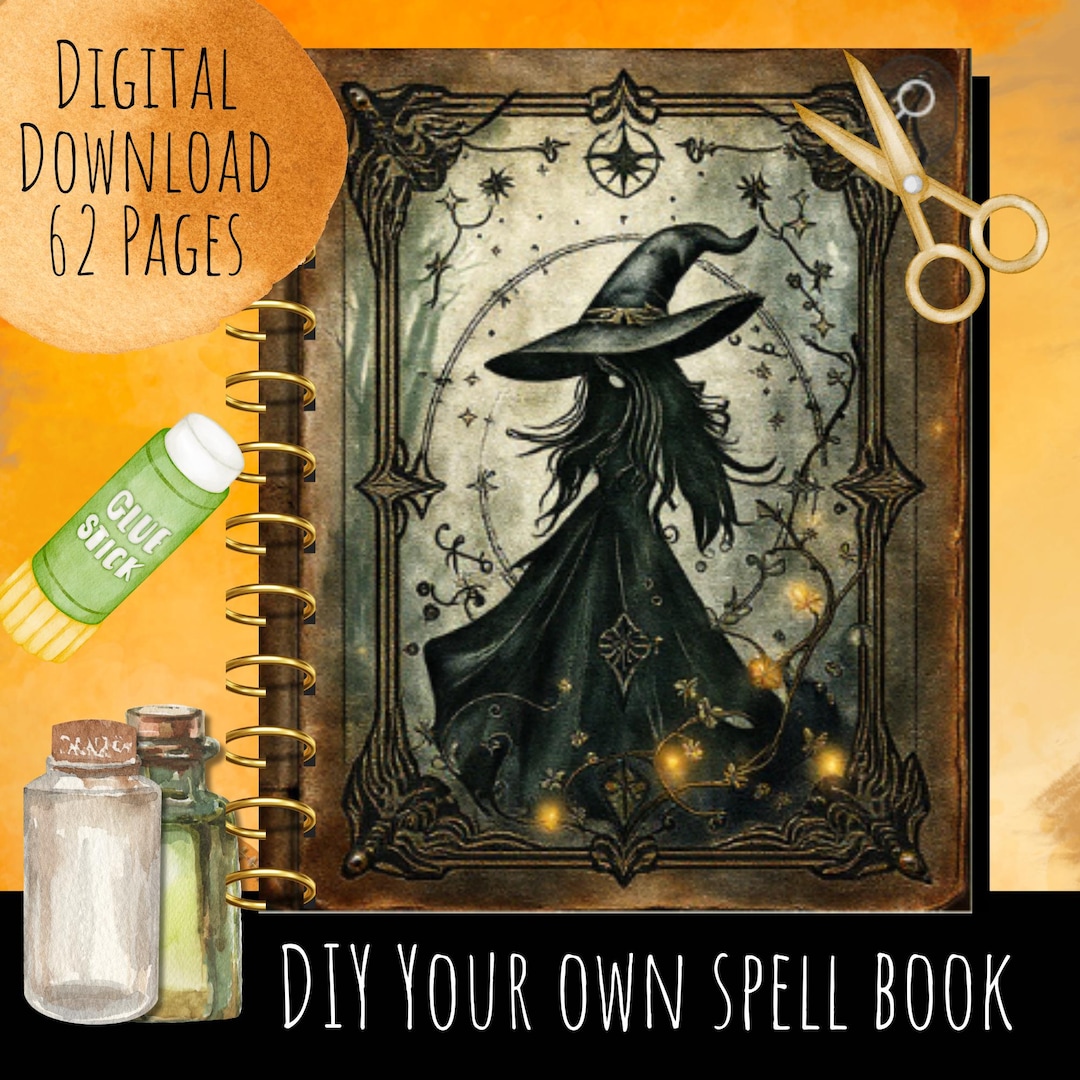 Printable Diy Spell Book Kit Make Your Own Grimoire Witchcraft Journal ...