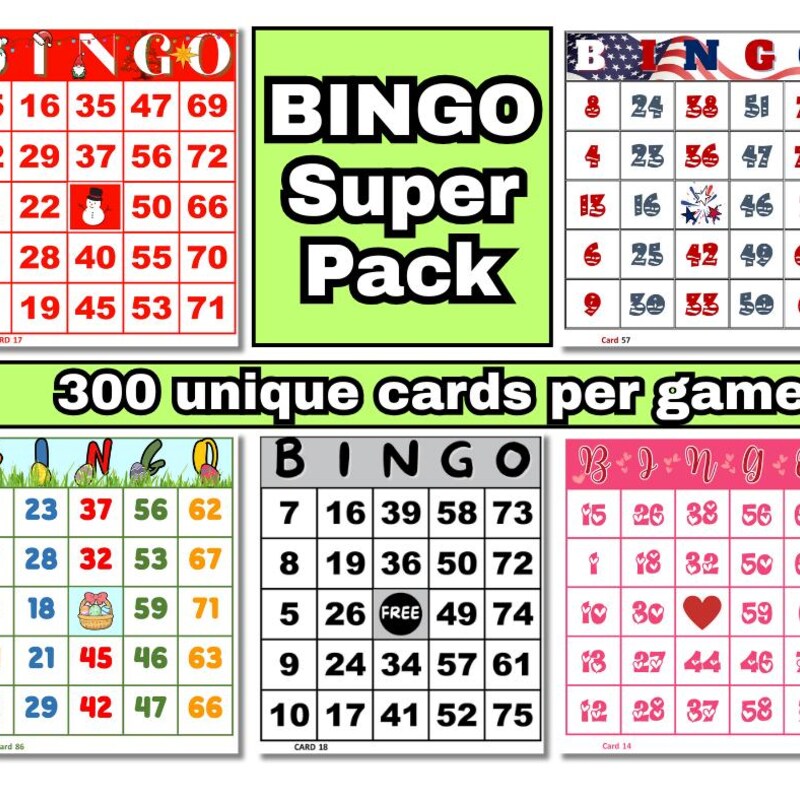 Custom Bingo Card Pack - Etsy