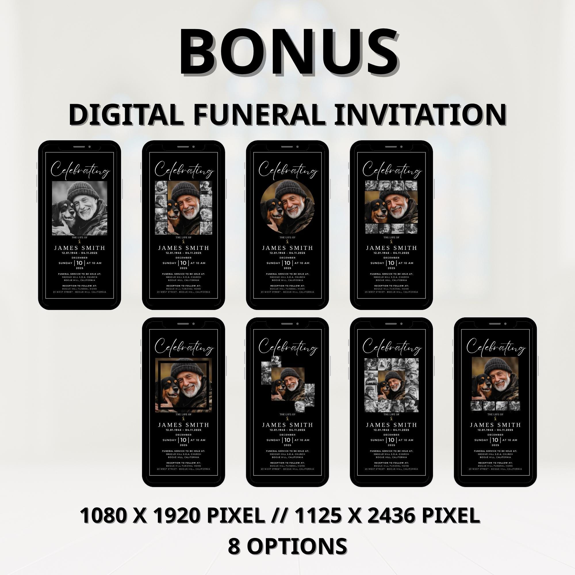 Funeral Welcome Sign: Photo Collage, Memorial Service (canva Template ...