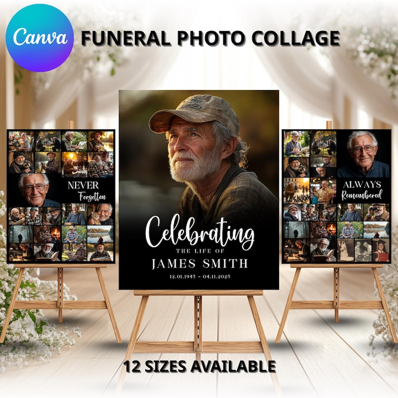 Funeral Collage Template - Etsy