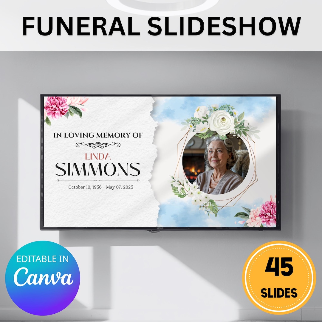 Editable Funeral Slideshow for Grandma | Memorial Video Template ...