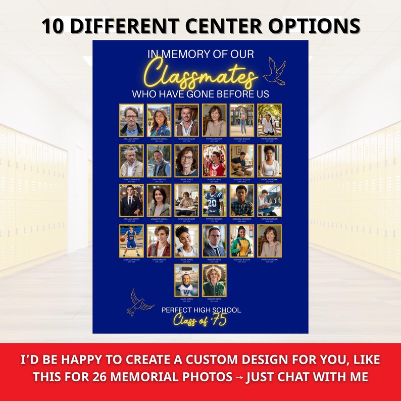 Memorial Photo Collage Poster Template: Funeral Service, Celebration of ...
