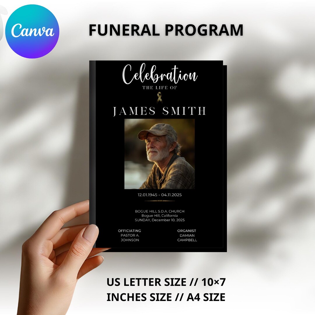 Editable Funeral Program Template: Celebration of Life, Order of ...