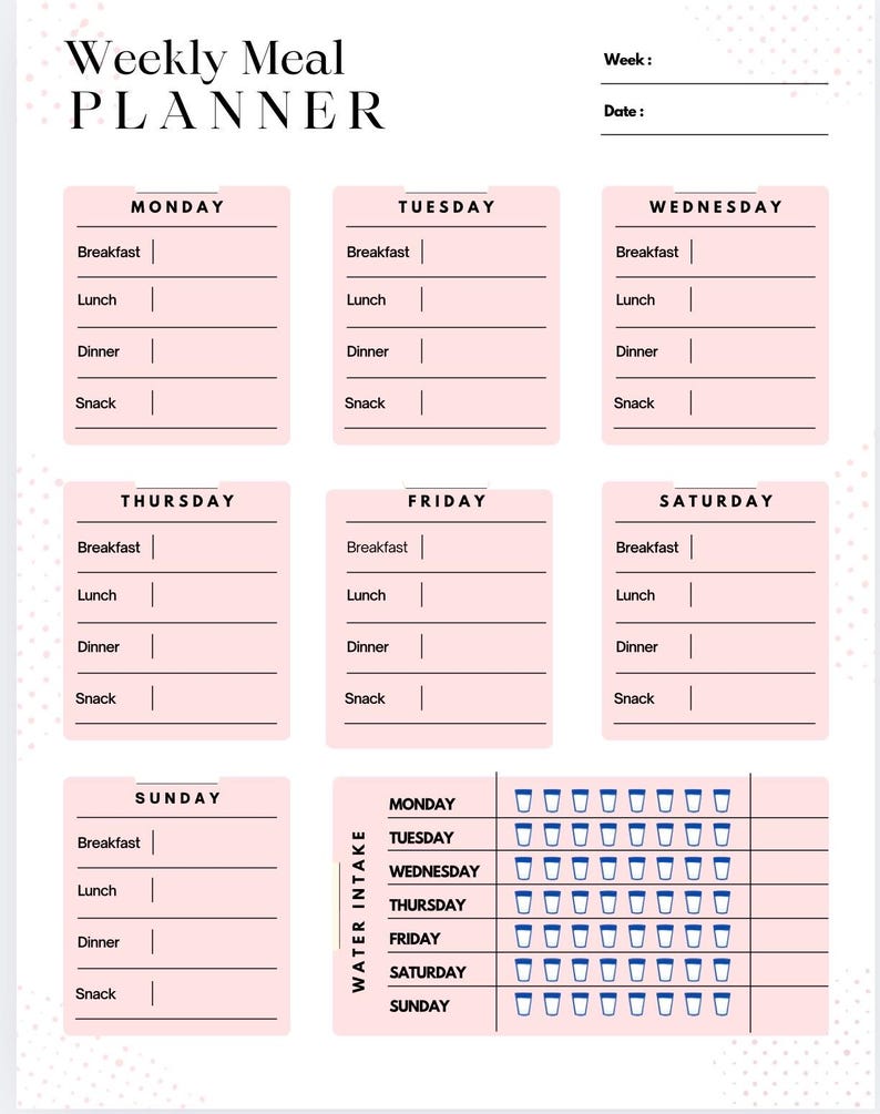 Monthly Meal Planner Printable | Family Meal Planning Template | Weekly ...