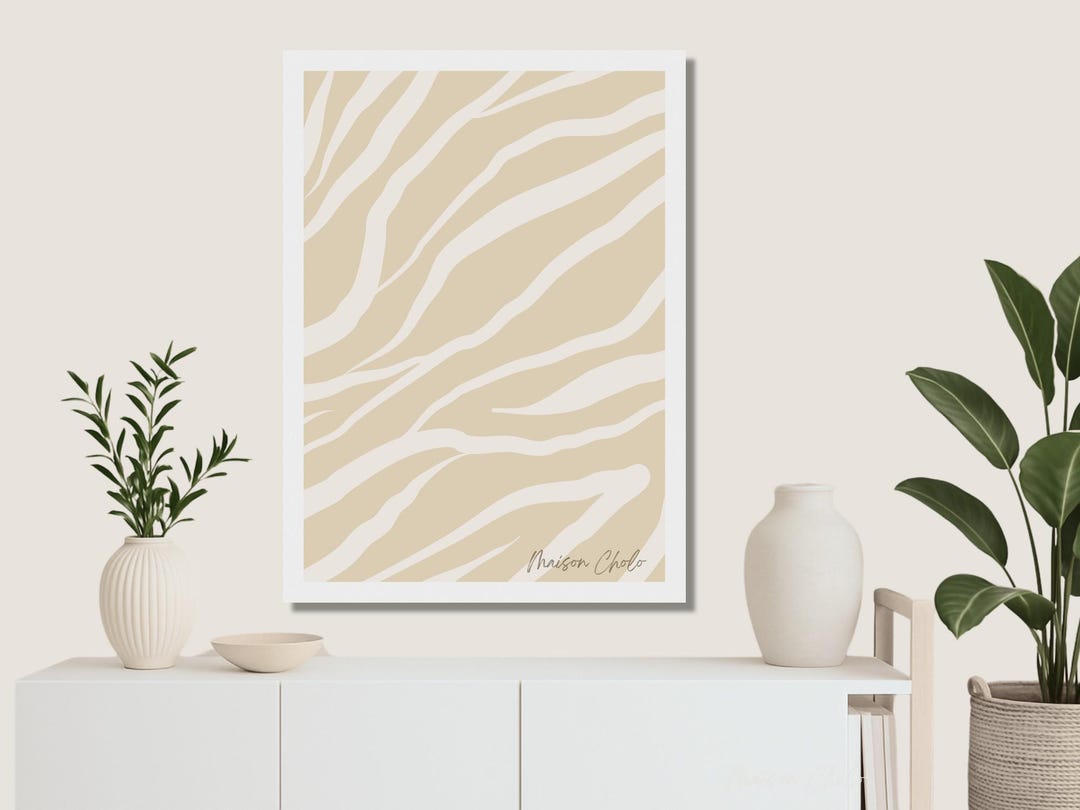 Poster • Poster • Poster • Canvas • Beige Zebra Canvas – Minimalist ...