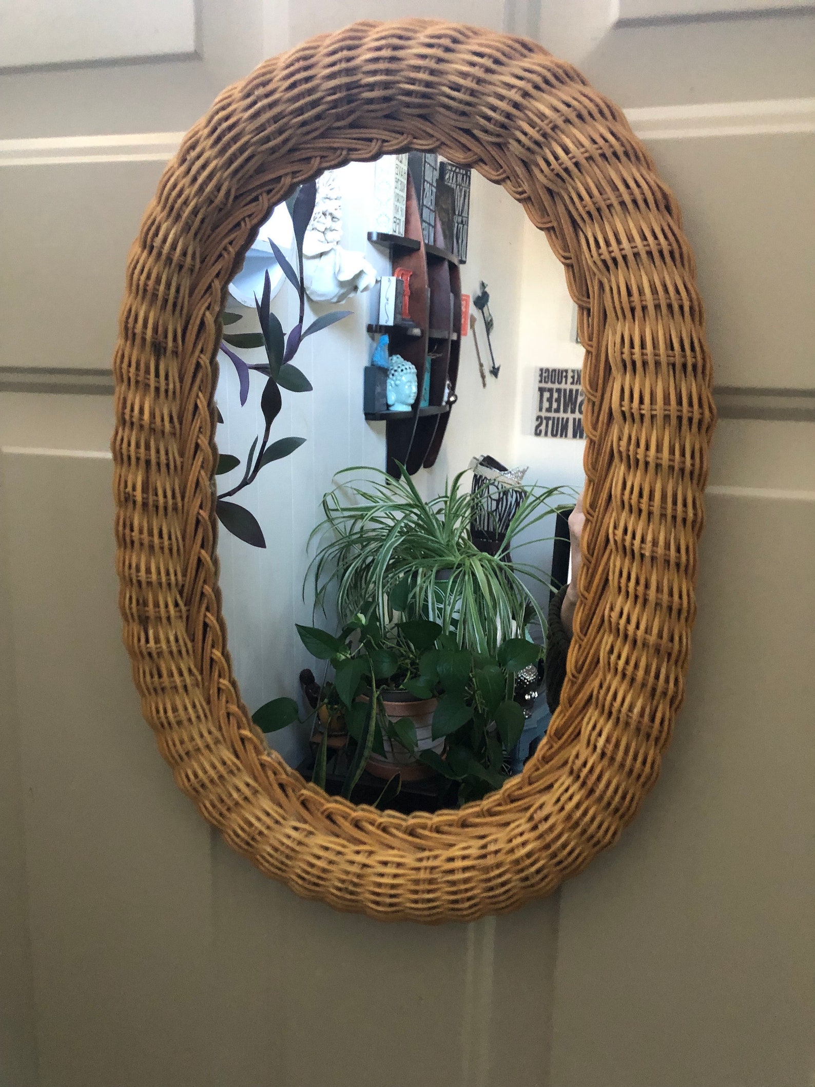 Mirror Vintage Wicker Natural - Etsy