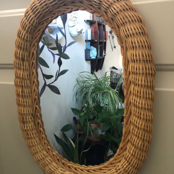 Wicker Vanity Mirror - Etsy