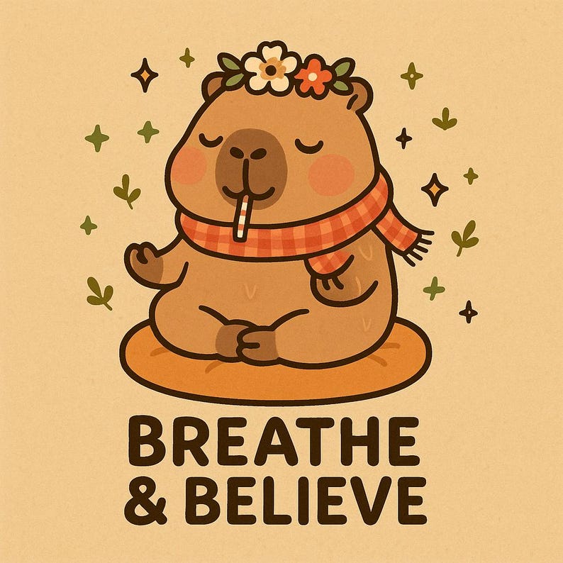 9 Cute Capybara Motivational Stickers - Kawaii Digital Bundle ...