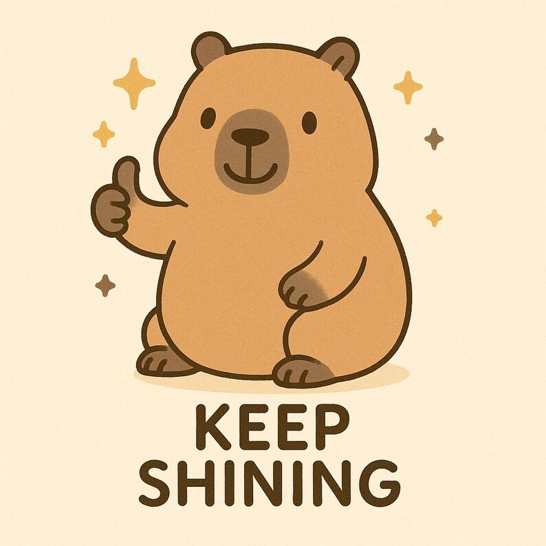 9 Cute Capybara Motivational Stickers - Kawaii Digital Bundle ...