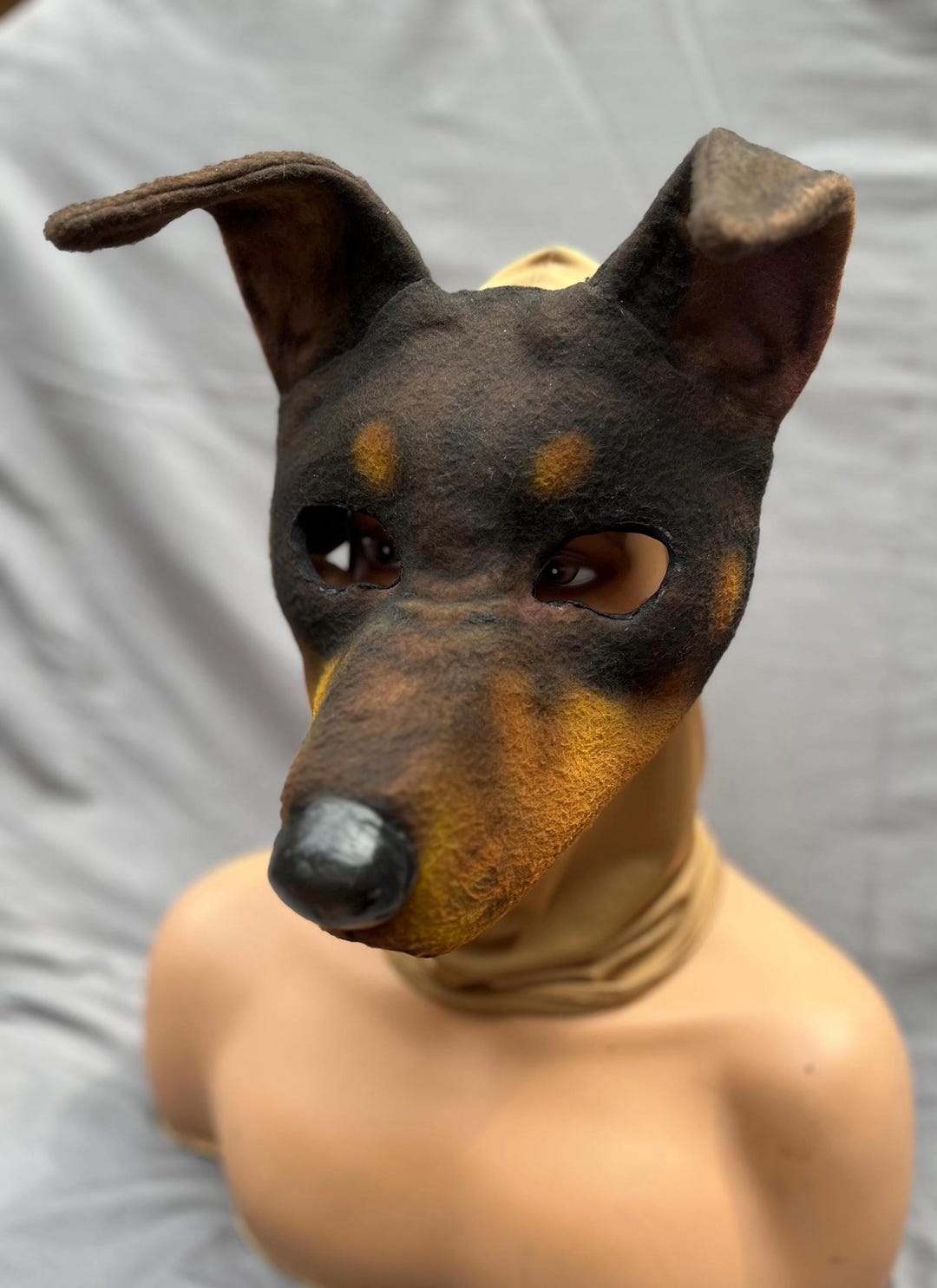 Realistic Doberman Pinscher Therian Mask | Dog Half Mask - Etsy