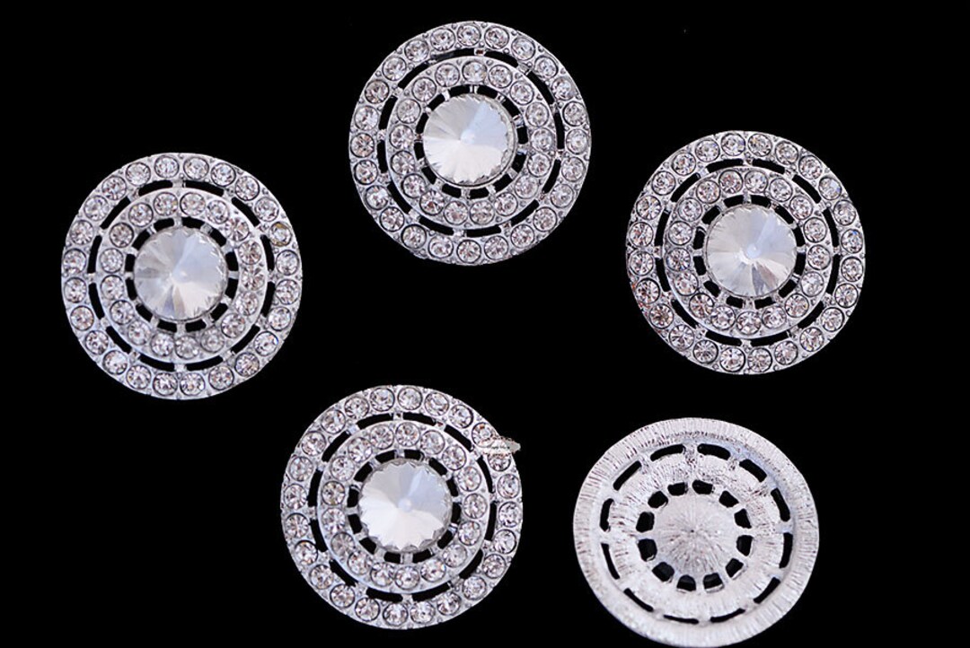 5pcs RD120F Rhinestone Flatback Buttons - Flatback Embellishments - Etsy
