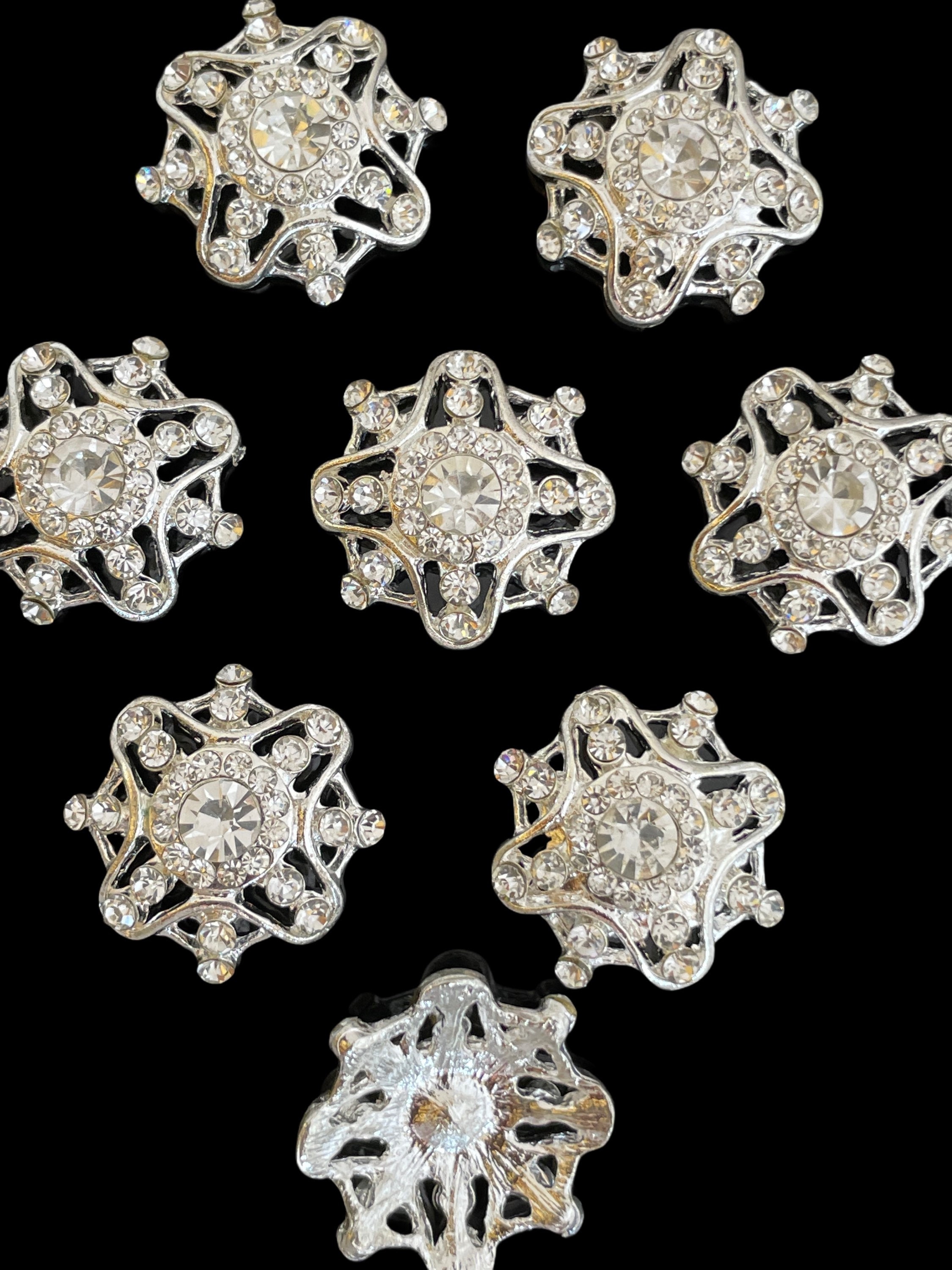 SALE 10pc Rhinestone Buttons DIY Craft Flower Centers Brooches - Etsy