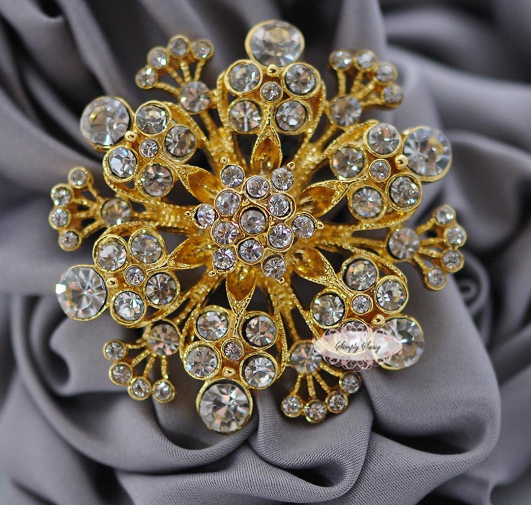 Rhinestone Brooch Embellishment: Flatback DIY Wedding Jewelry (50mm) - Etsy