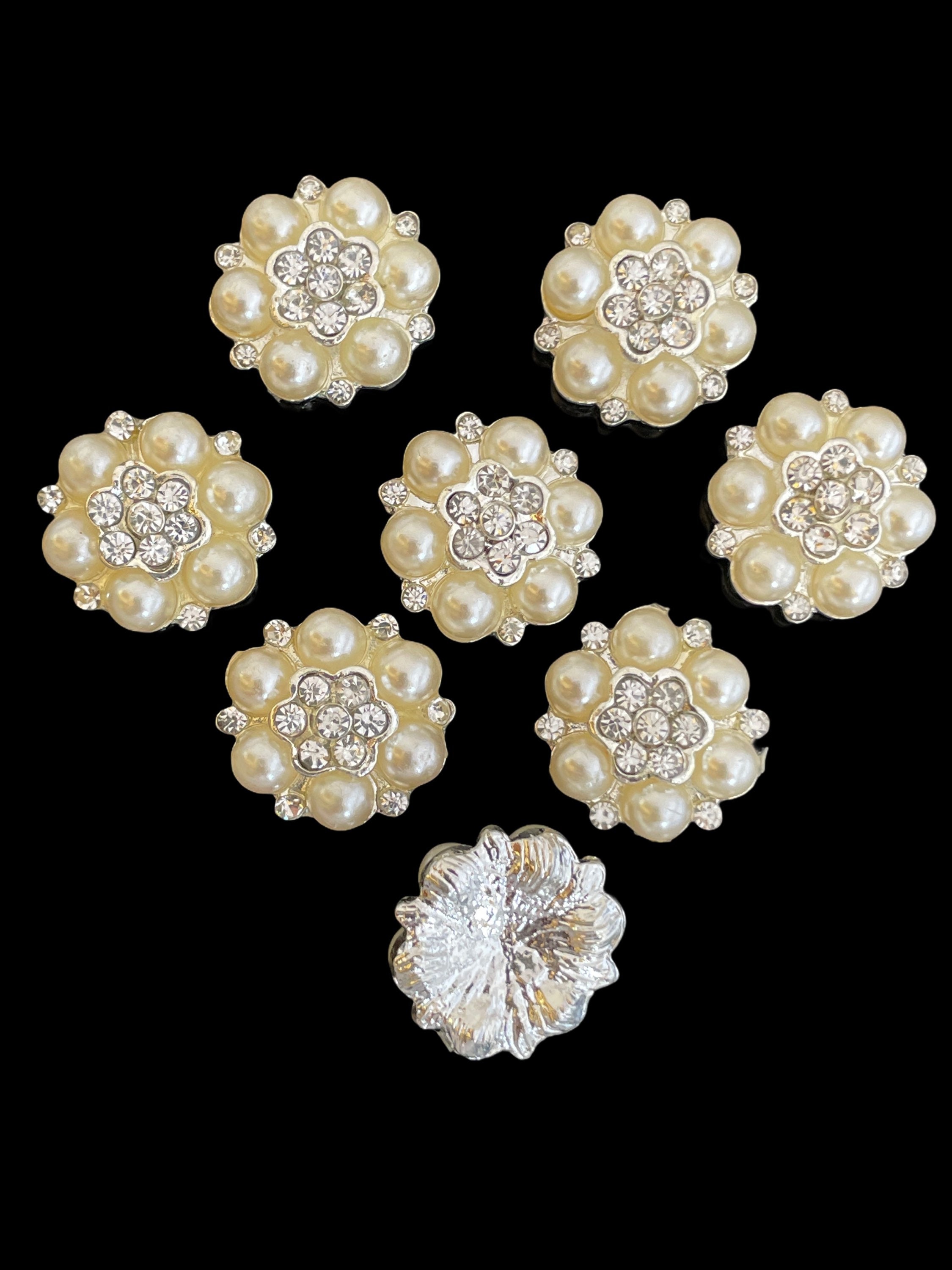 SALE 10pc Rhinestone Buttons DIY Craft Flower Centers Brooches - Etsy