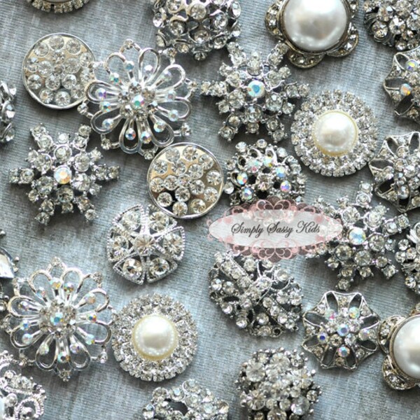 Rhinestone Buttons - Etsy