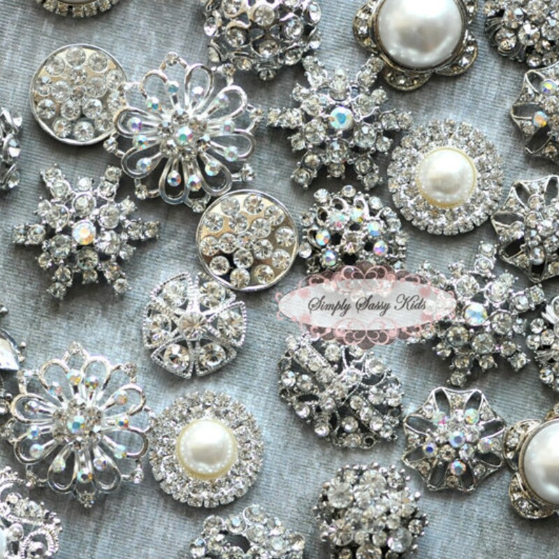 Rhinestone Buttons - Etsy