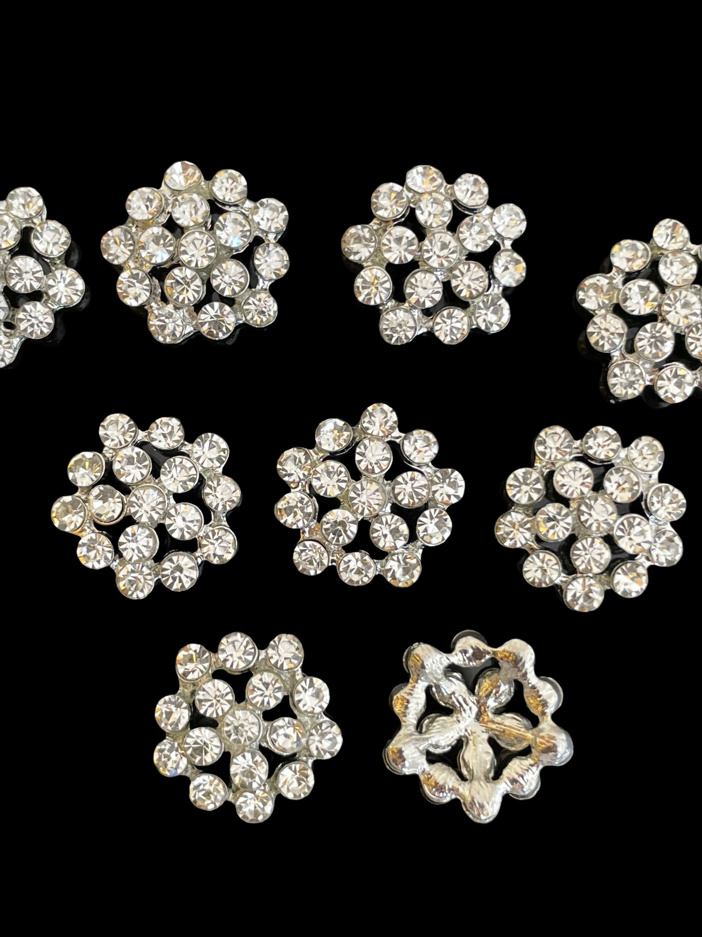 SALE 10pc Rhinestone Buttons DIY Craft Flower Centers Brooches - Etsy