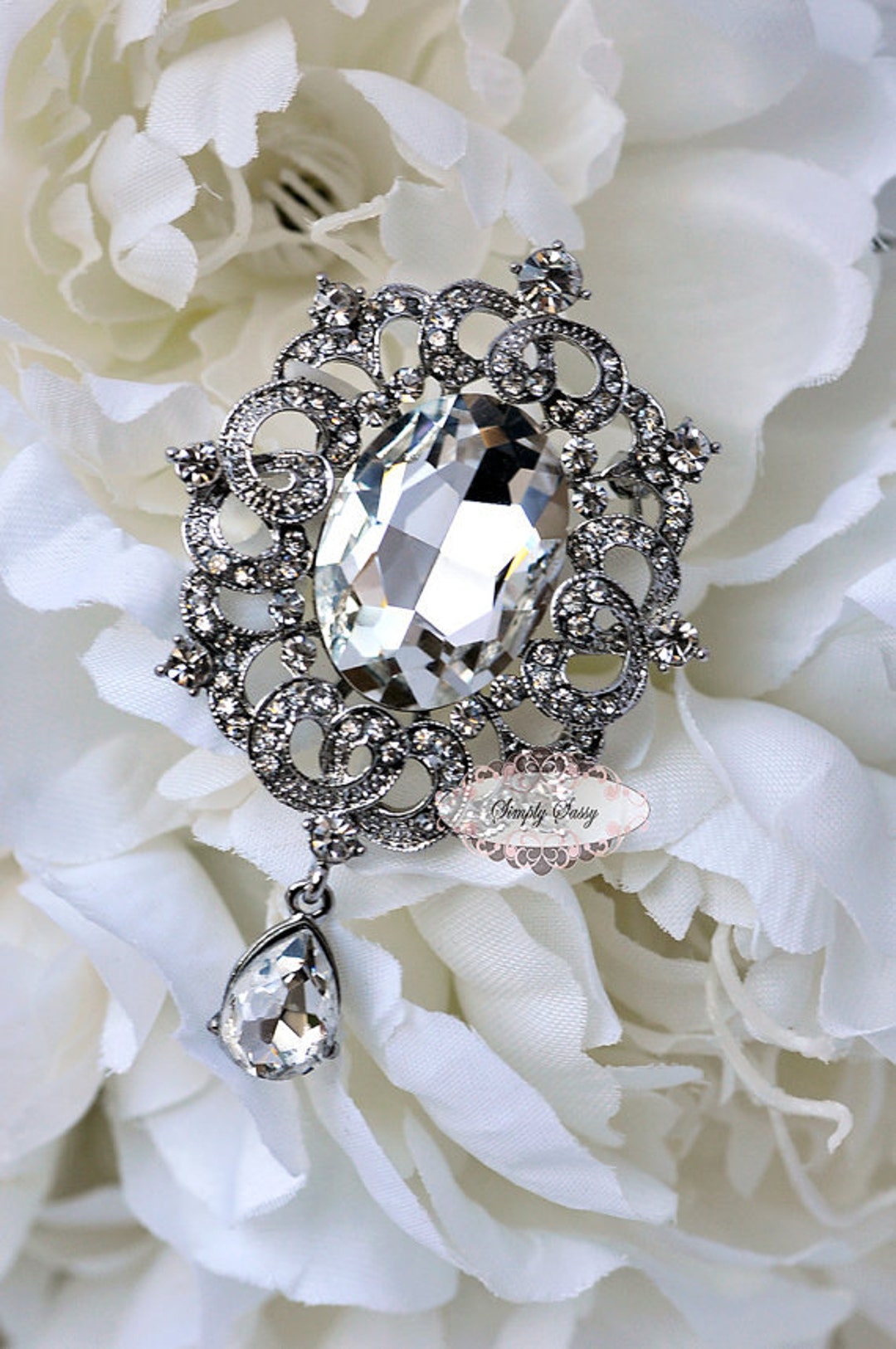 Rhinestone Brooch Embellishment: Flatback Brooch Bouquet Supply ...